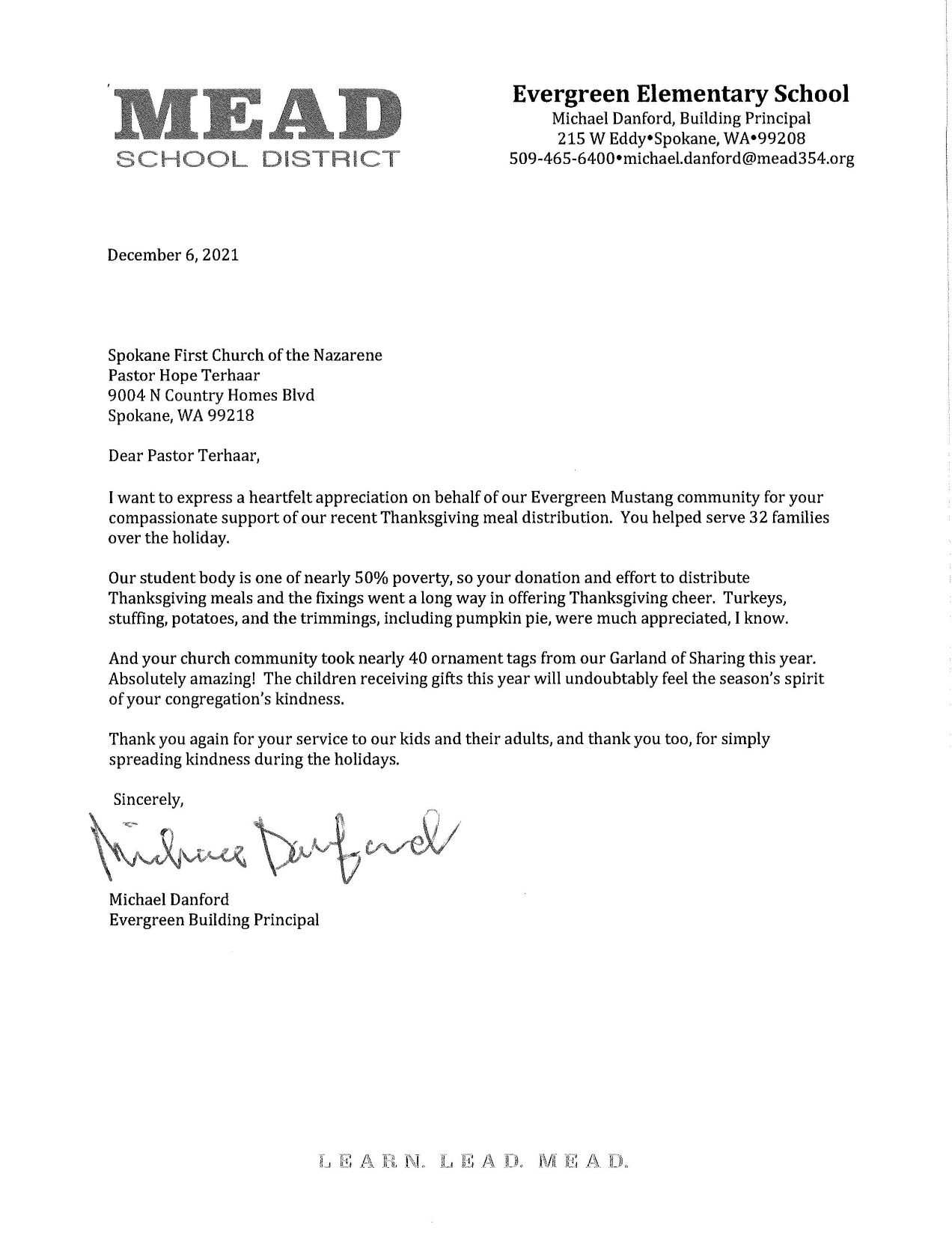 Evergreen Letter – Spokane First Church of the Nazarene